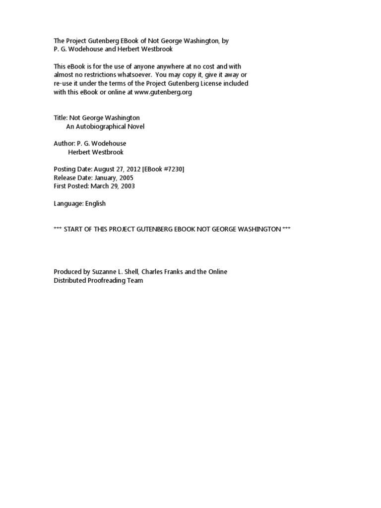 (1907) Not George Washington | PDF