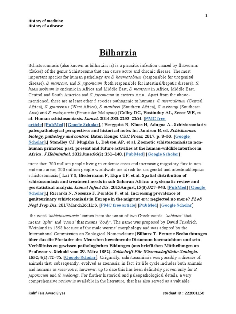 Bilharzia | PDF | Diseases And Disorders | Clinical Medicine
