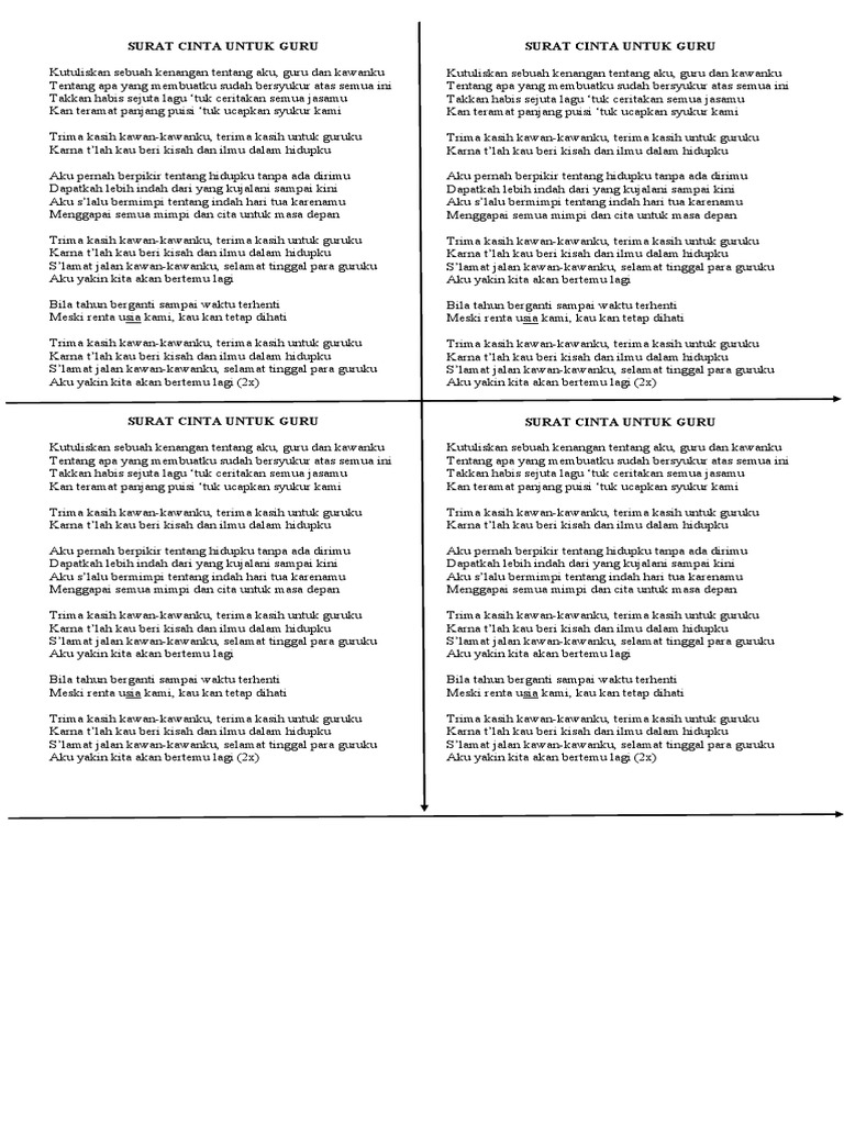 Lirik Lagu Surat Cinta Untuk Guru Pdf