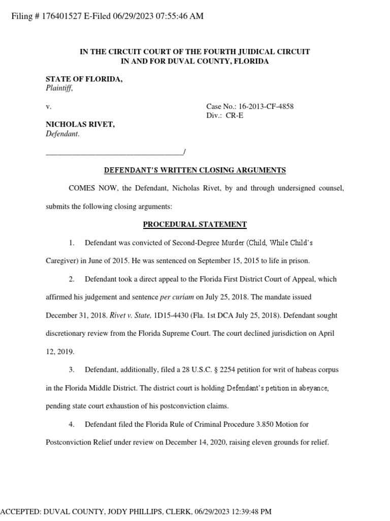 Nicholas Rivet's Closing Arguments | PDF | Politics | Law