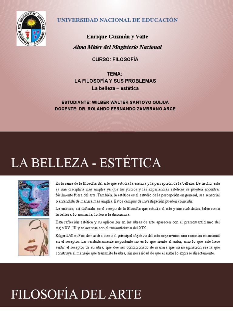 Bloque Temático 10 - La Filosofía y Sus Problemas - La Belleza ...