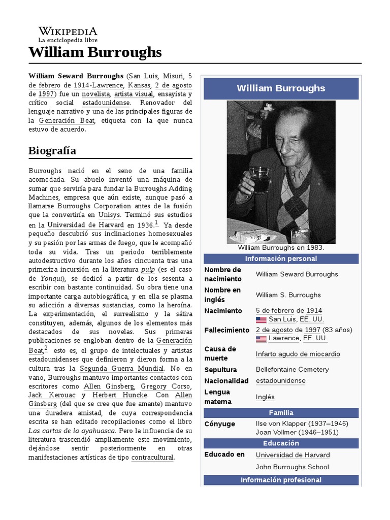 William - Burroughs BIO | PDF
