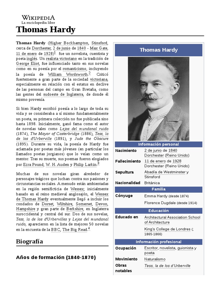 Thomas - Hardy BIO | PDF
