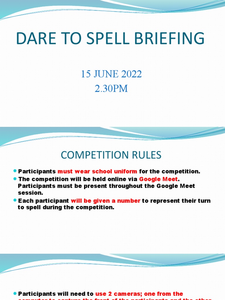 Dare To Spell Presentation 2022 | PDF