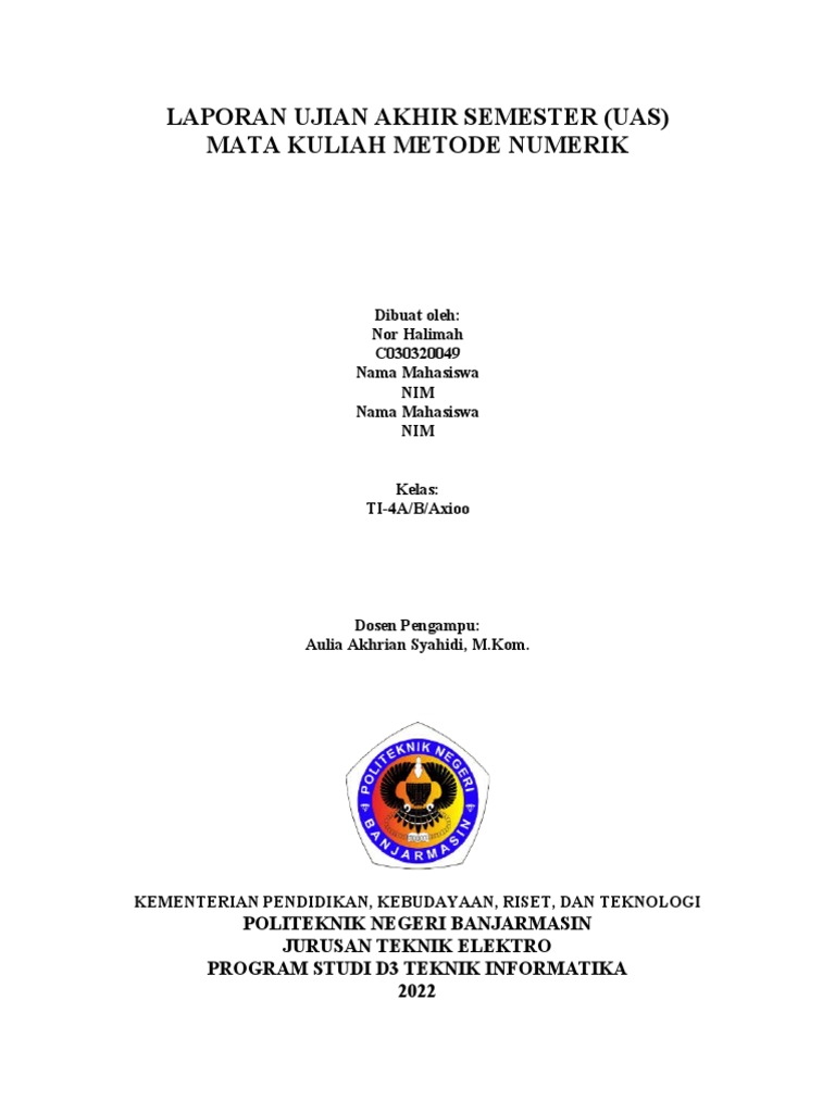 Laporan UAS Metode Numerik | PDF