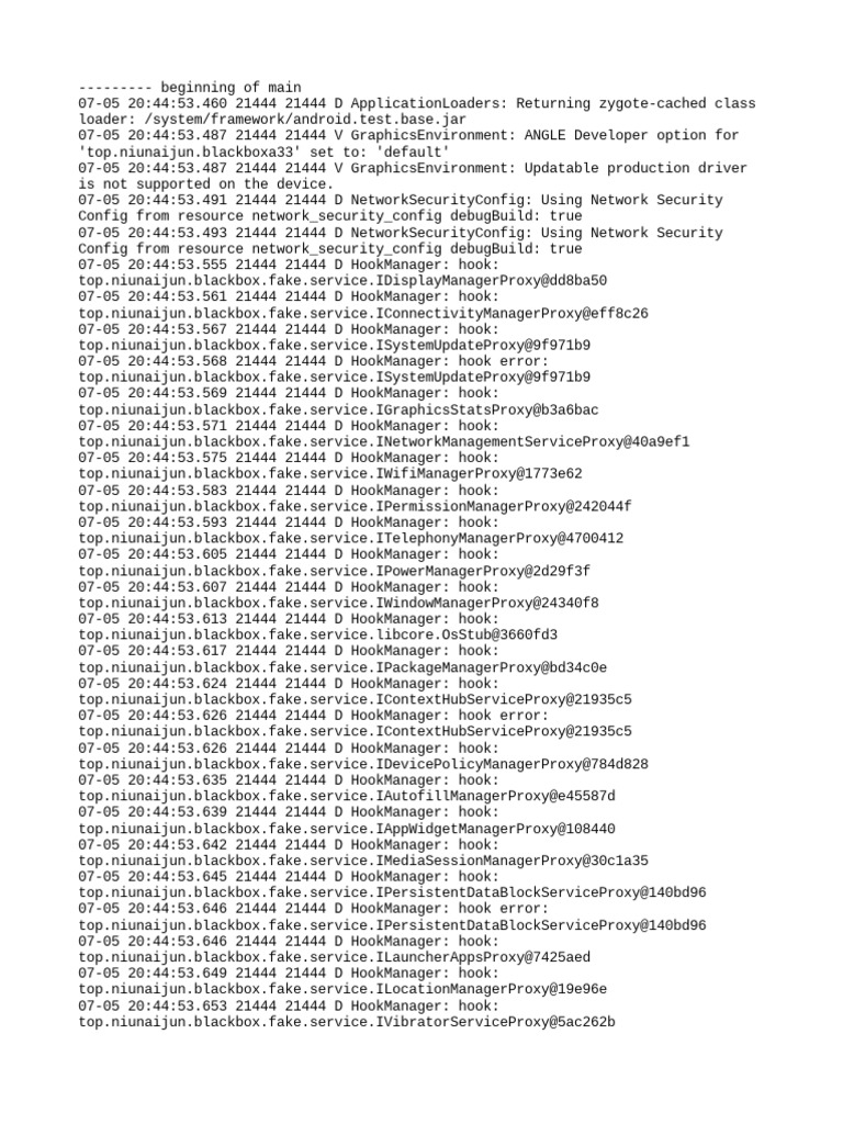 Top - Niunaijun.blackboxa33 Logcat | PDF | Software | Computing