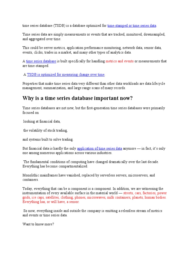 Time Series Database | PDF