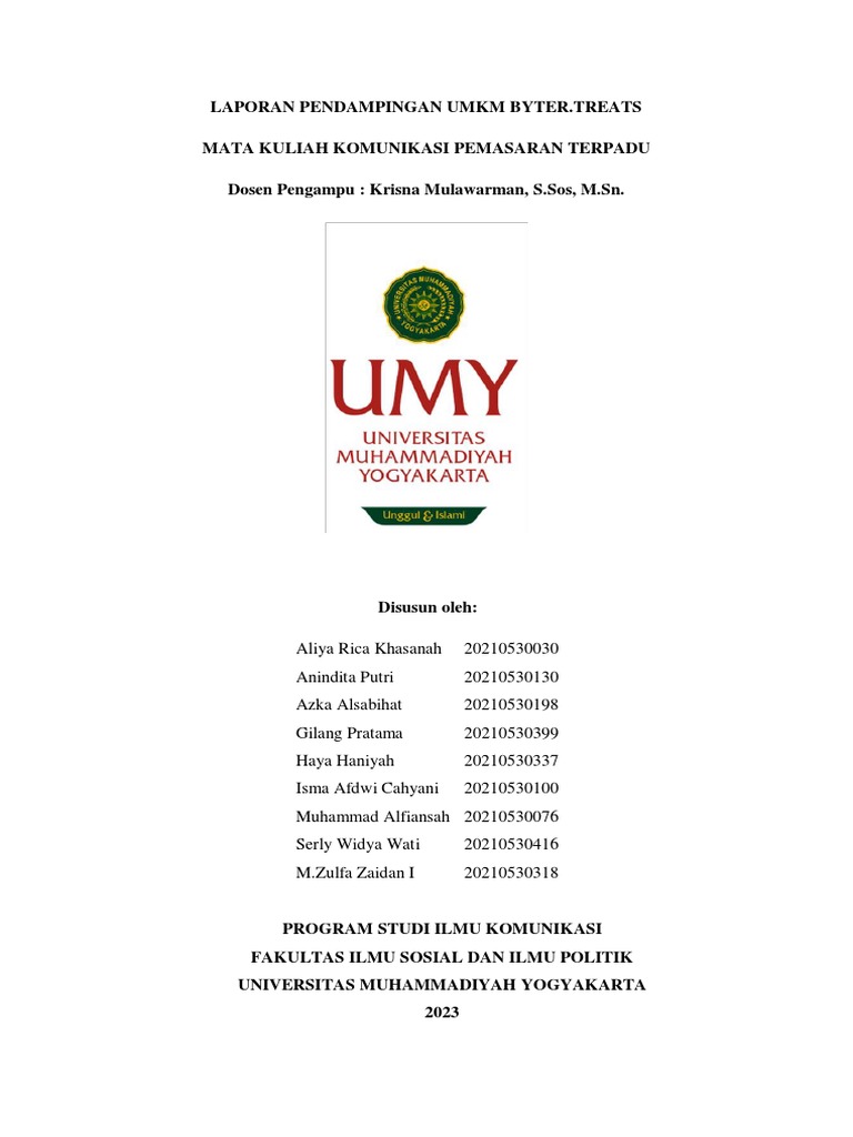Laporan Pendampingan UMKM - BYTER TREATS INDIVIDU | PDF