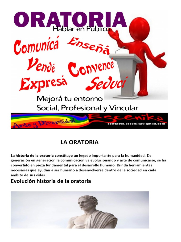 Evolución y Tipos de Oratoria | PDF | Hablar en público | Imaginación