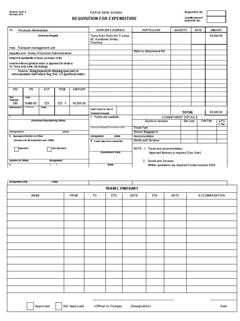 Requisition For Expenditure (FF3) | PDF