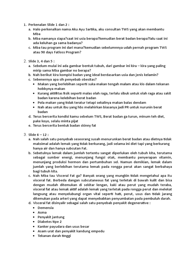 Program Diet TWS untuk Fatloss Ideal | PDF | Pengembangan Diri