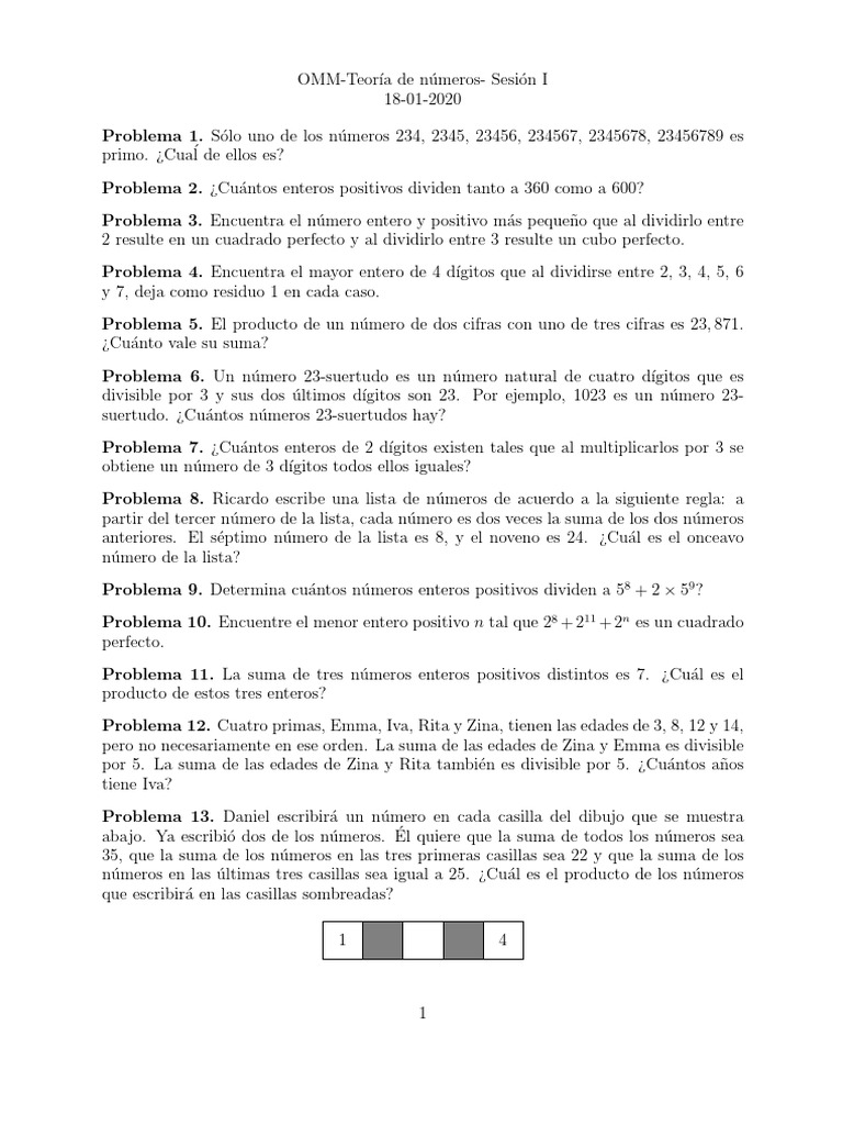 Ommeb 18 Ene 2020 Tuxtla | PDF | Entero | Objetos matemáticos
