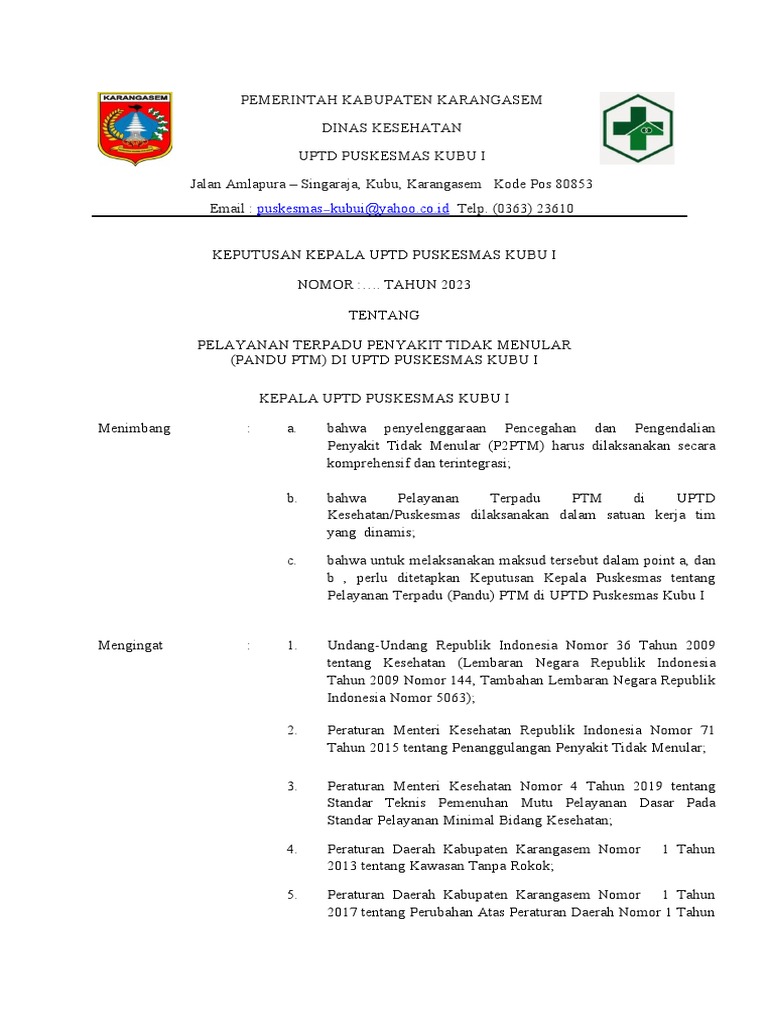 CONTOH SK PANDU PTM | PDF