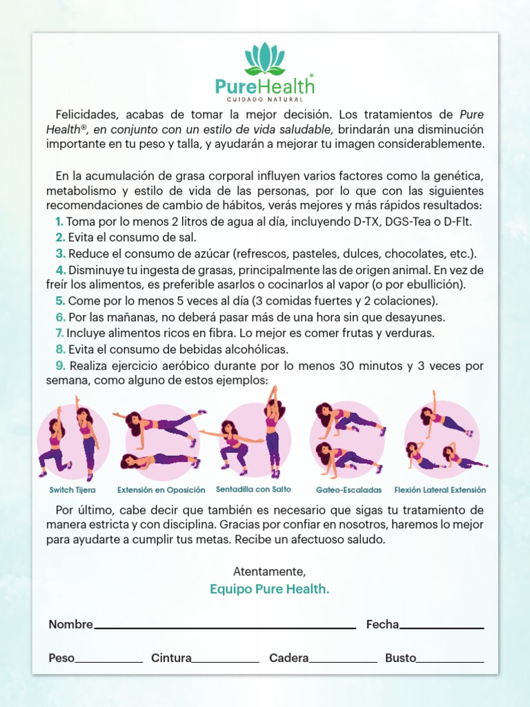 Dieta y Carta Pure Health | PDF | ensalada | Alimentos