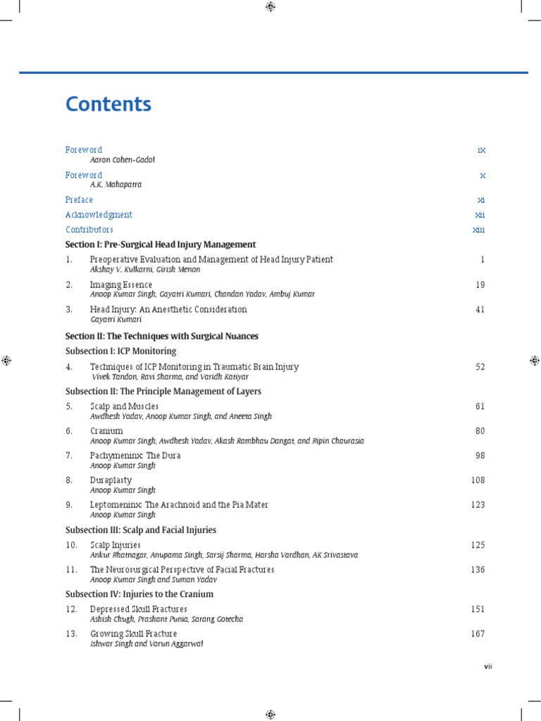 Table of Contents-Anoop | PDF | Neurology | Nervous System