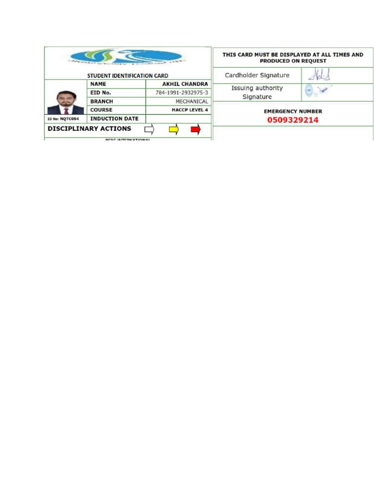 Student Id Card | PDF
