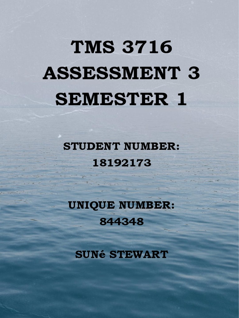 TMS3716 Assessment 3 18192173 | PDF | Reading Comprehension | Learning