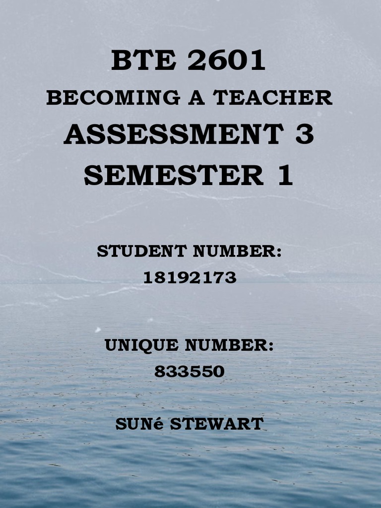 BTE2601 Assignment 3 18192173 | PDF