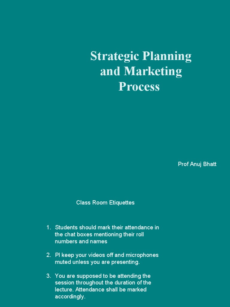 Strategic Planning and Marketing Guide | PDF | Career & Growth ...
