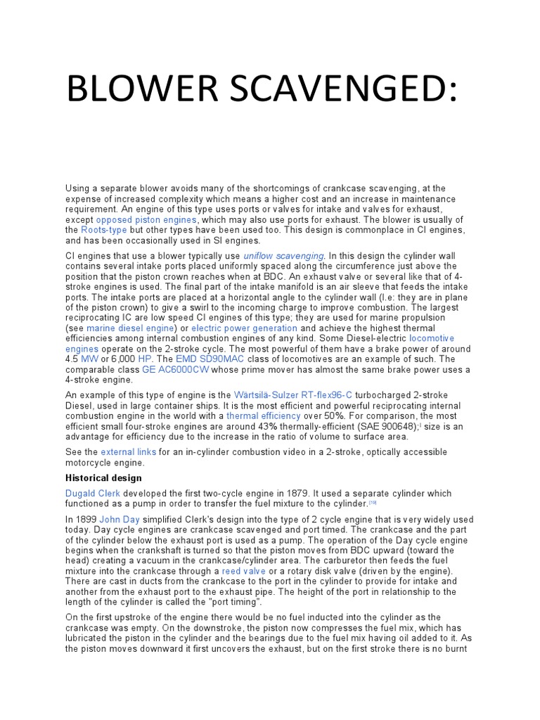 Blower Scavenged | PDF | Technology & Engineering