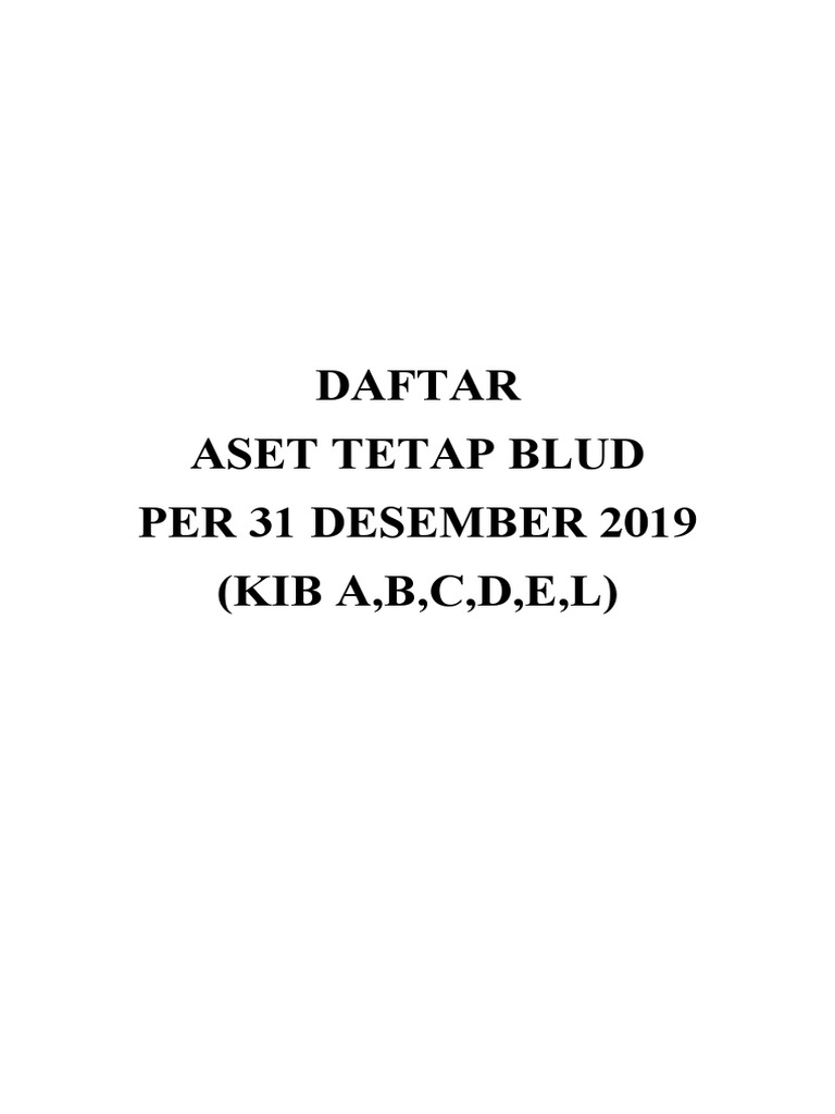 COVER Daftar Aset Tetap | PDF