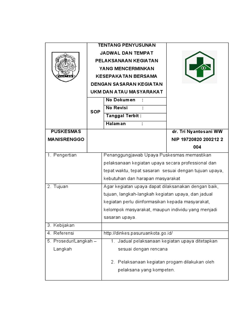 4 2 4 1 sop Penyusunan Jadwal PDF