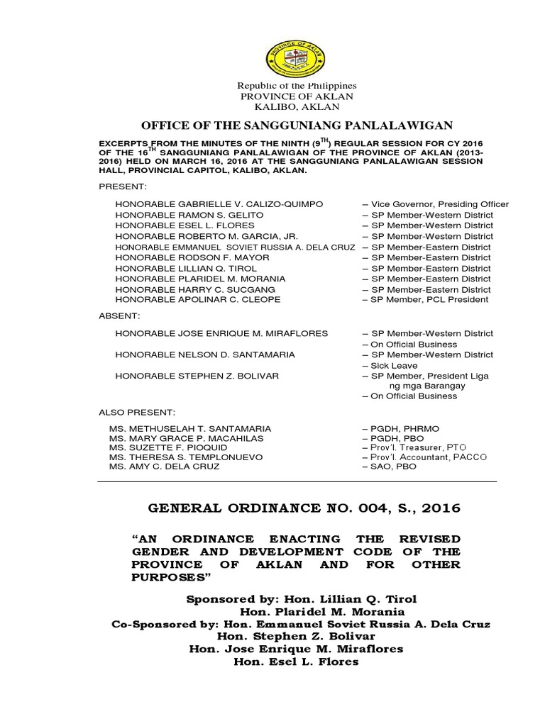 GAD Code | PDF | Sexual Harassment | Gender Studies