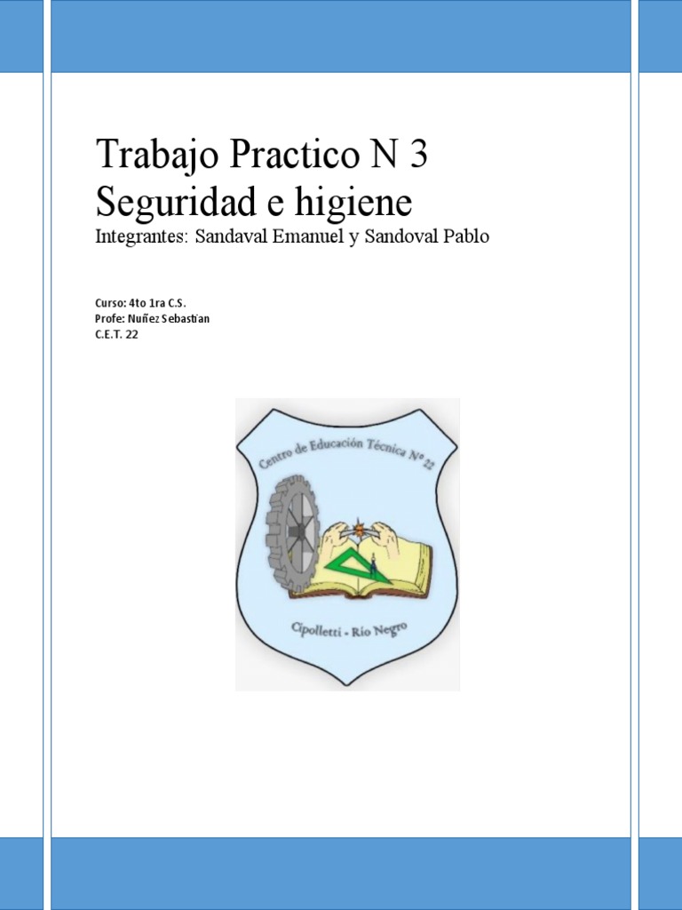 Tpn°3 de Seguridad e Higiene Ema y Pablo | PDF