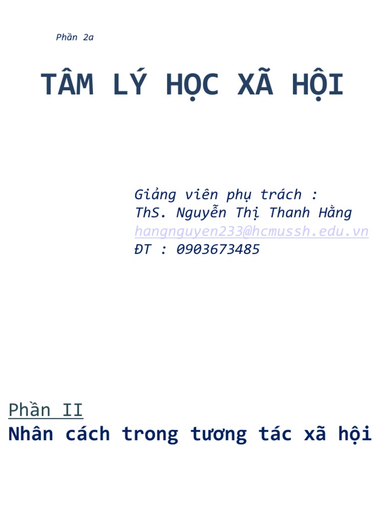 Cô Hằng TLH XHPart 2 . A | PDF