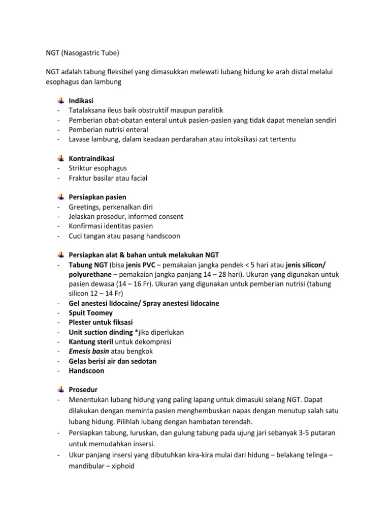 Pemasangan NGT (CS 3) | PDF