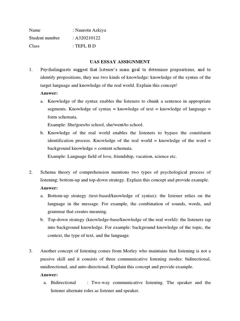 Naurotu Azkiya (A320210122) TEFL II UAS Assignment | PDF