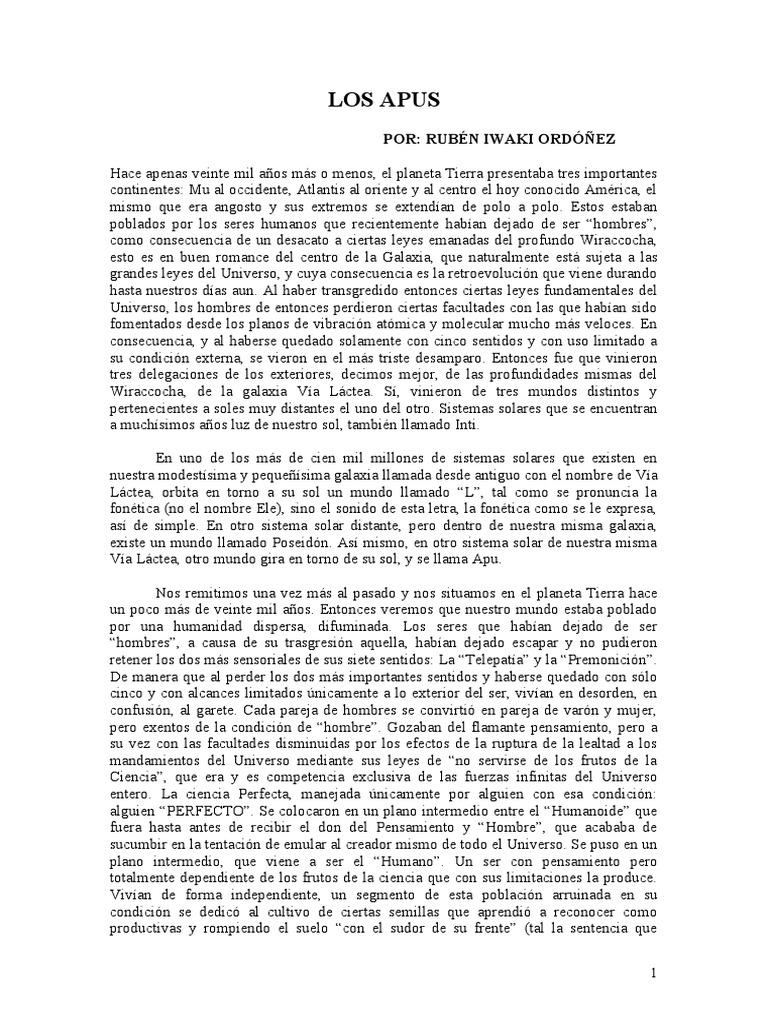 Los Apus | PDF | Universo | Sistema solar