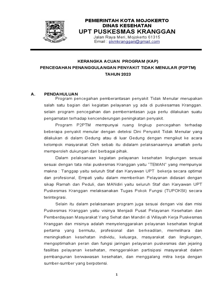 Kerangka Acuan Program p2ptm 2023 | PDF | Pengembangan Diri | Sains & Matematika