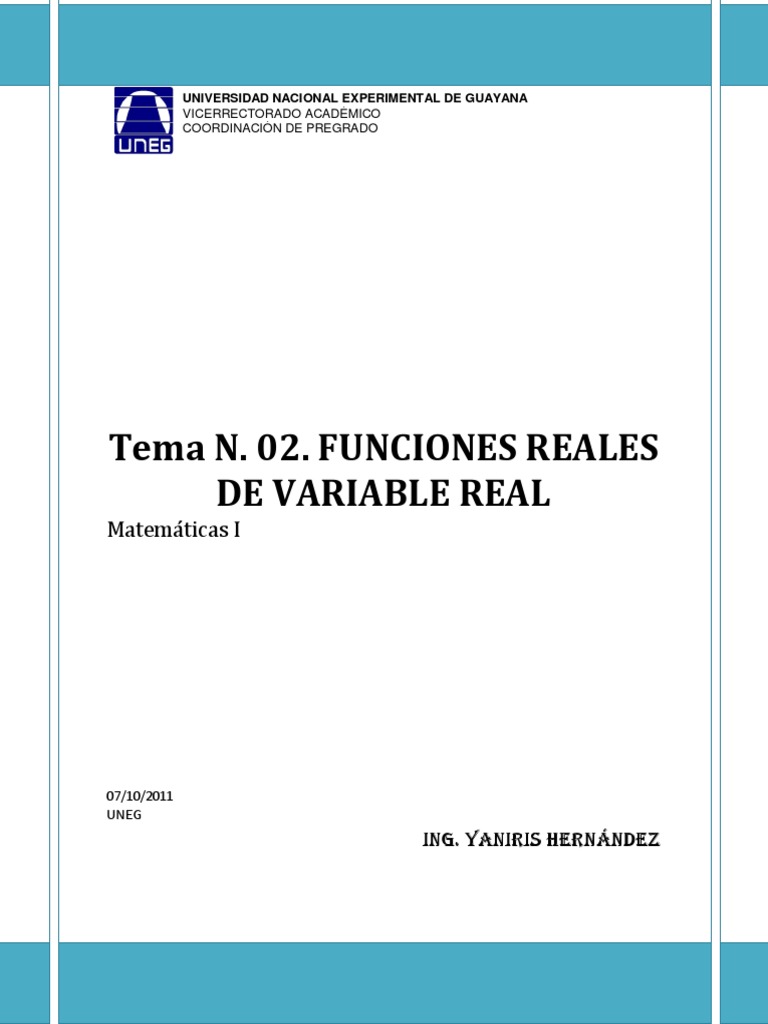 Guía N. 02. Funciones Reales de Variable Real - YHS | PDF | Geometría euclidiana | Geometría ...