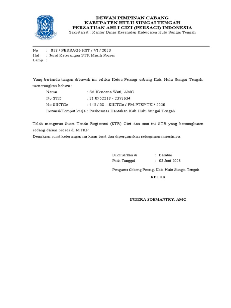 Rekomendasi Proses STR | PDF