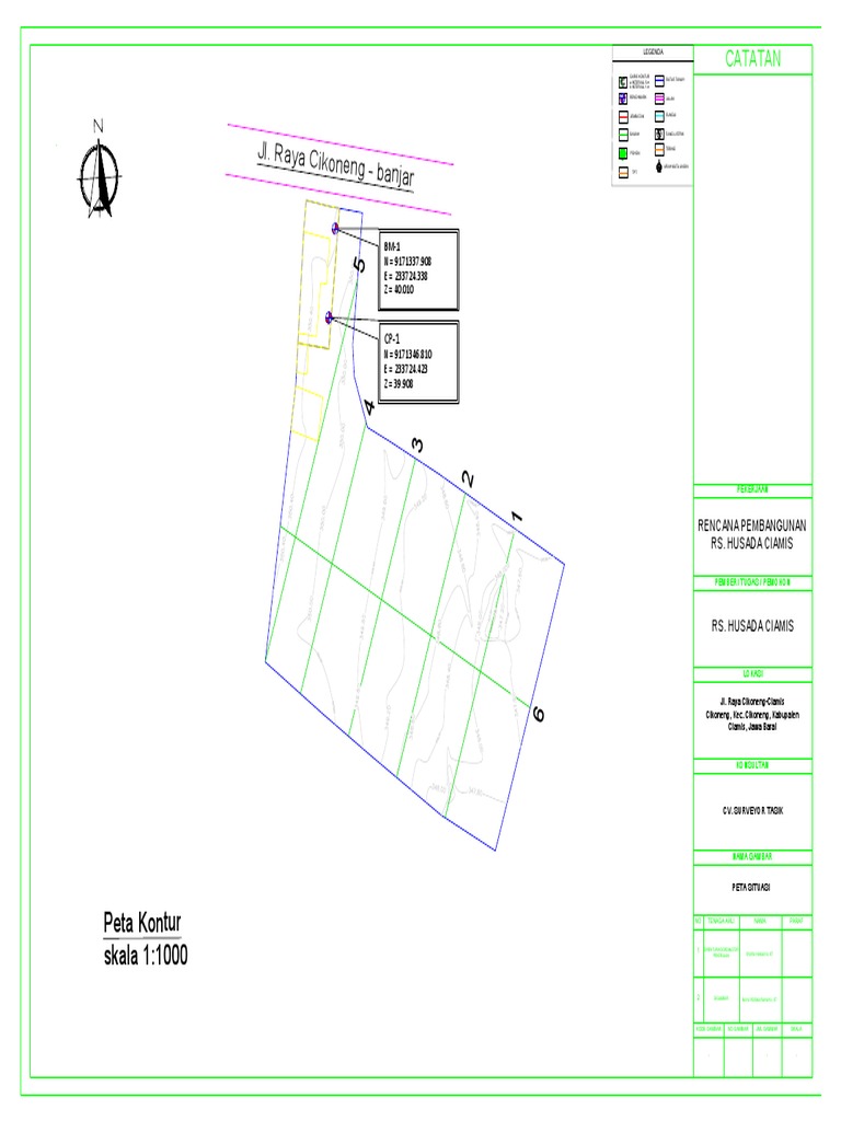 Jl. Raya Cikoneng - Banjar: Peta Kontur Skala 1:1000 | PDF