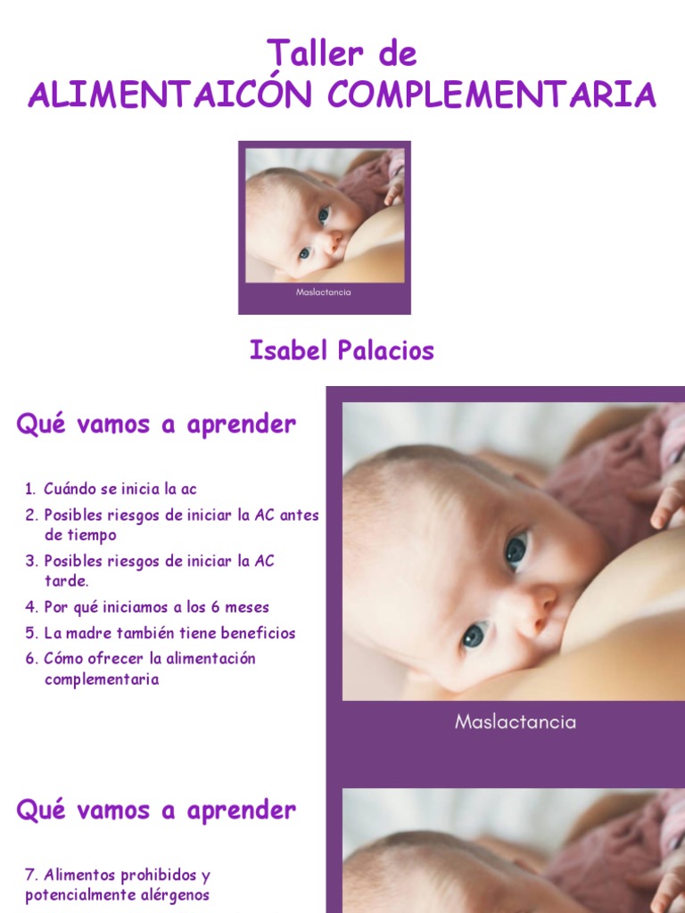 Guía de Alimentación Complementaria Infantil | PDF | Amamantamiento ...