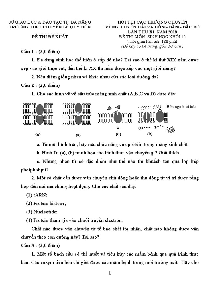 (Lib24.Vn) de Thi Chon HSG Sinh Hoc Duyen Hai Dong Bang Bac Bo Sinh 10 Nam Hoc 2017 2018 Chuyen ...