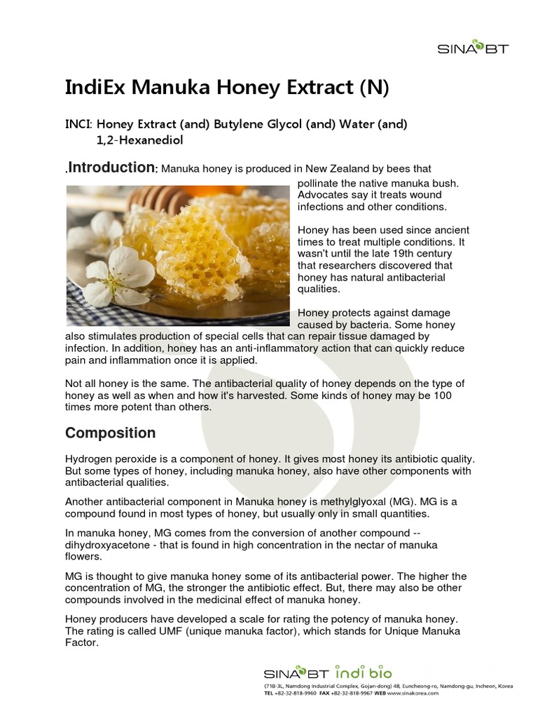 Manuka Honey Extract: Benefits & Uses | PDF