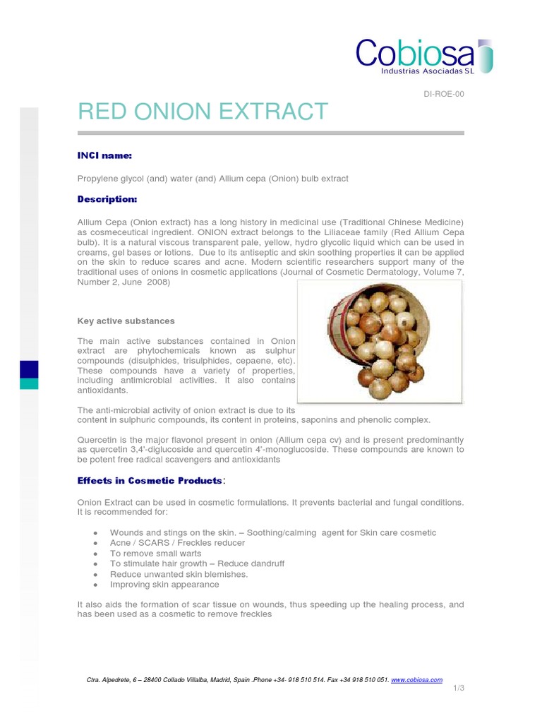 Dossier RED ONION EXTRACT I Rev00 | PDF