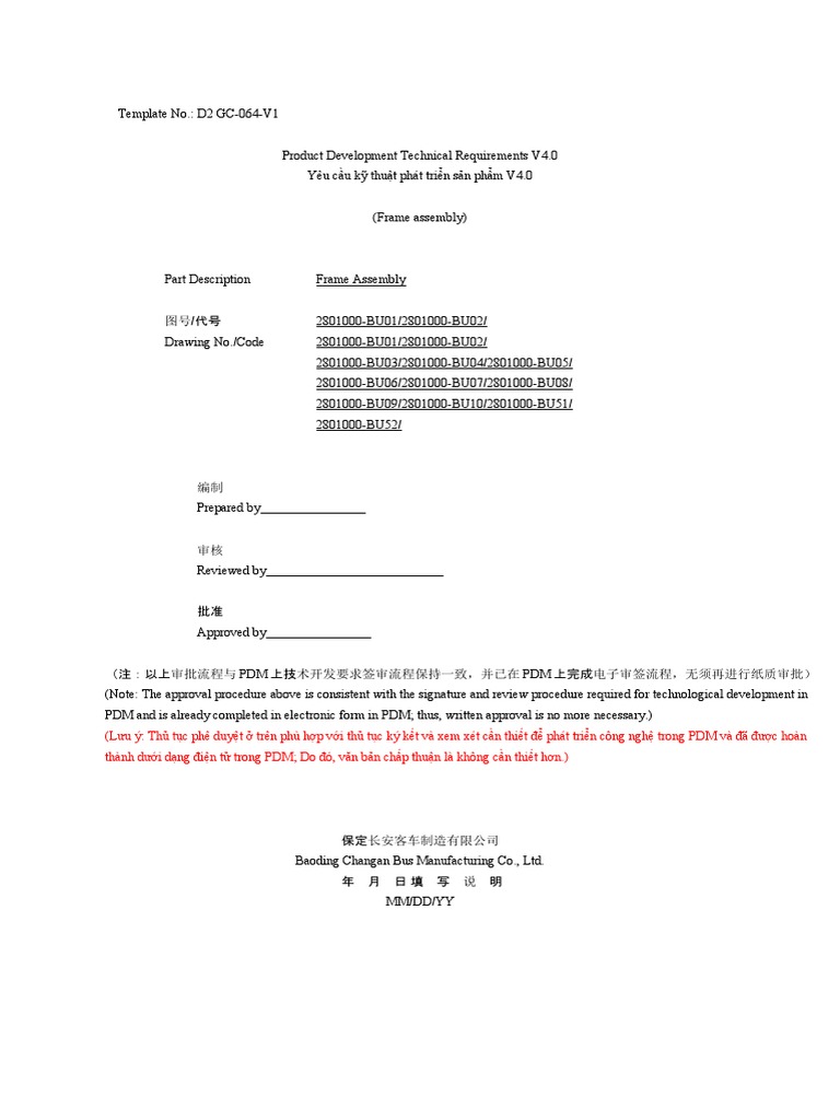 RFQ-Chassis-Frame-2801000-BU02 - BU04 (dịch) | PDF