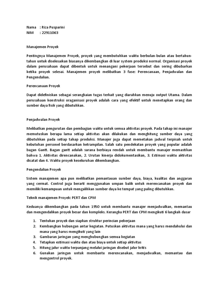 Manajemen Proyek | PDF | Bisnis | Komputer