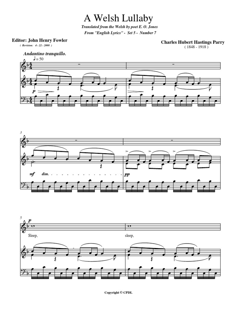 A Welsh Lullaby | PDF