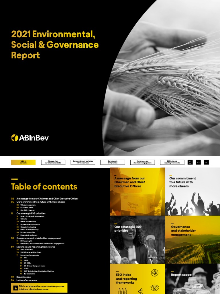 Abinbev Esg 2021 Final | PDF | Sustainability | Governance