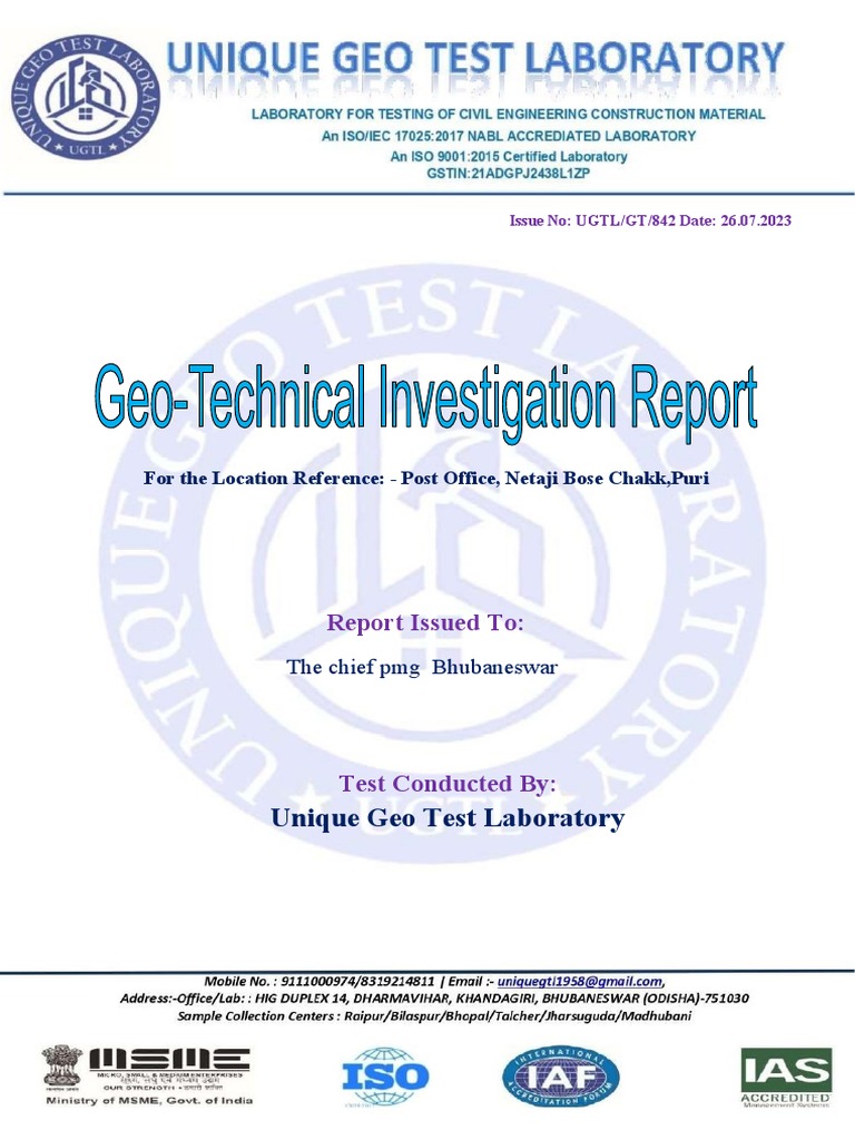 Geo Tech Report Puri Holiday Home-1 | PDF | Geotechnical Engineering ...
