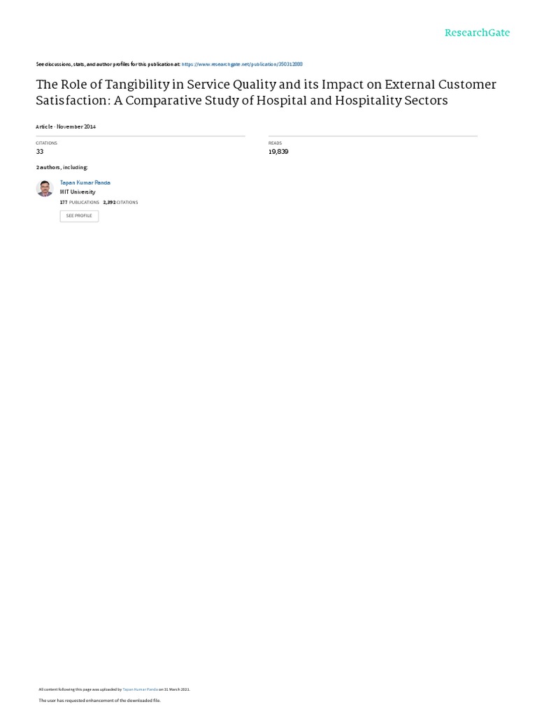 Tangibility's Role in Service Quality | PDF | Structural Equation ...