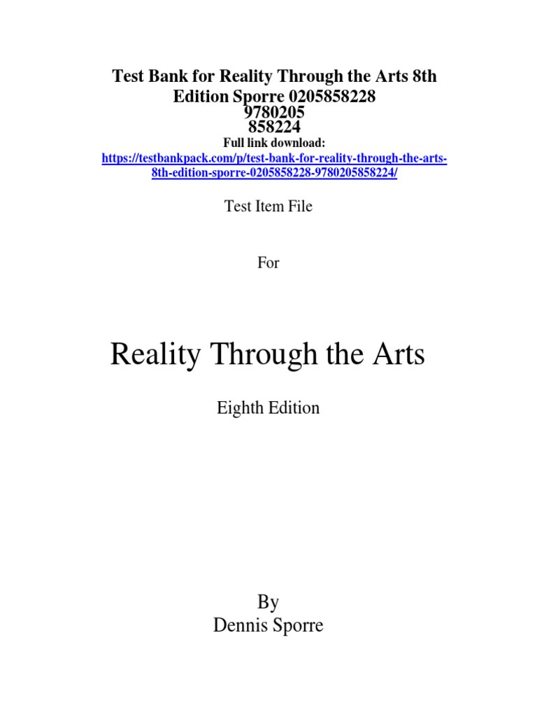 Reality Through The Arts 8th Edition Sporre Test Bank | PDF | Artistic ...
