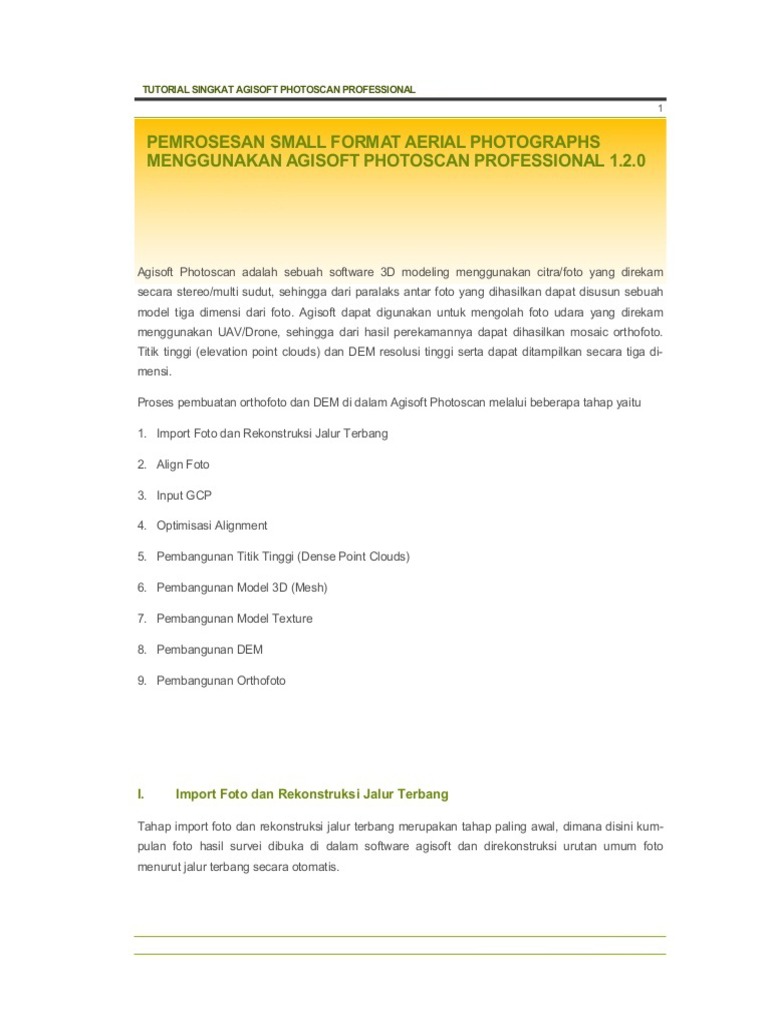 Tutorial Agisoft | PDF