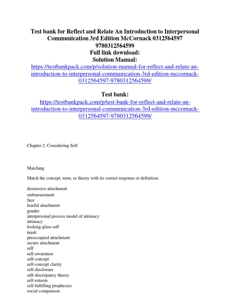 Reflect and Relate An Introduction To Interpersonal Communication 3rd ...