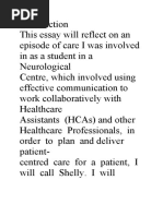 Reflective Nursing Care: Stroke Case Study | PDF | Nursing | Stroke